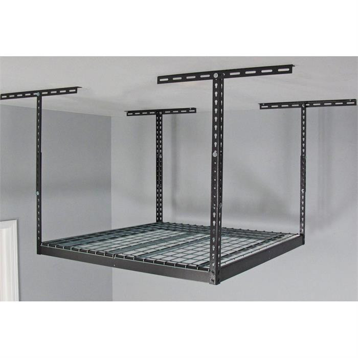 MonsterRax 4' x 4' Overhead Storage Rack 24" - 45" Drop - Hammertone