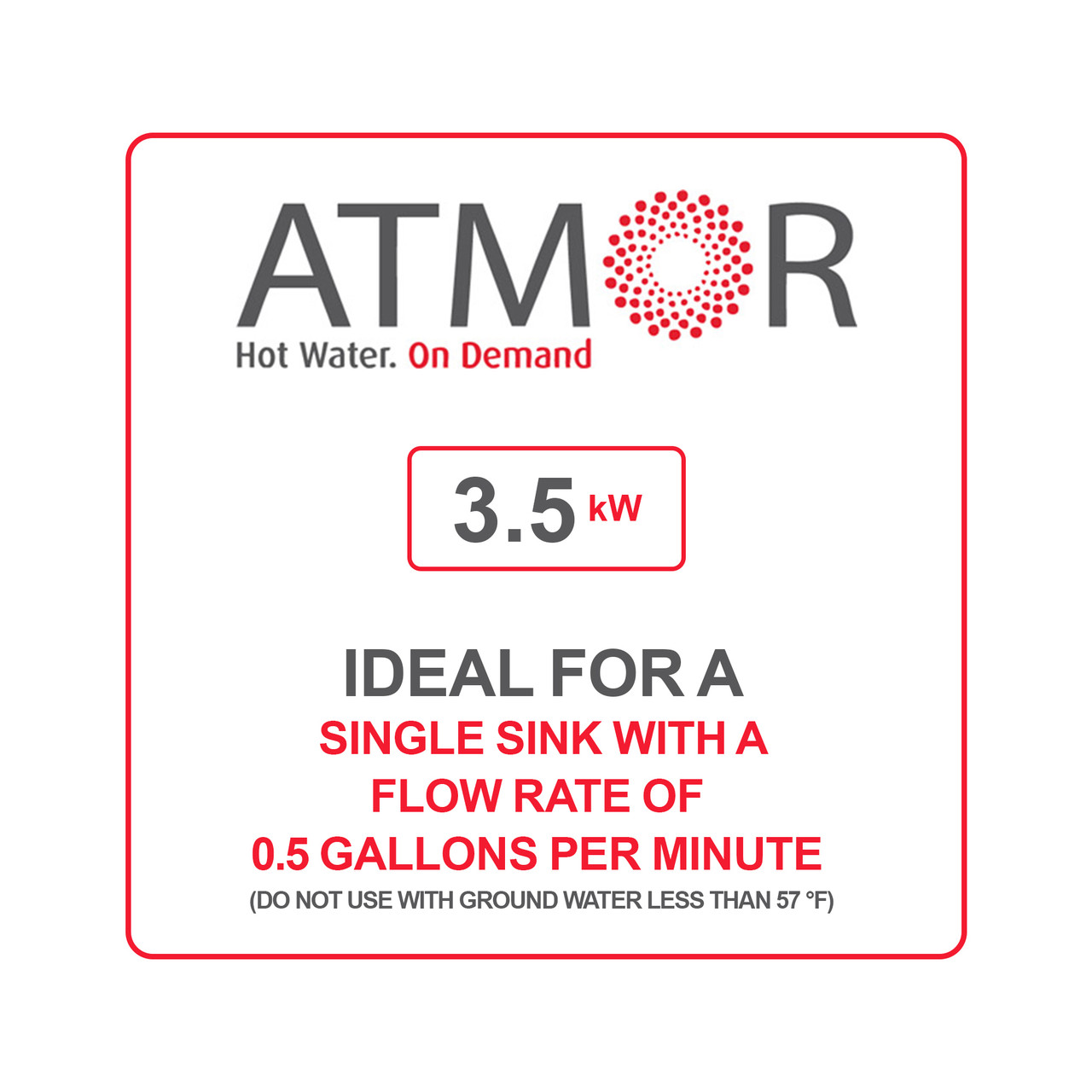 Atmor 3500Watts/120V 0.5GPM Point-Of-Use Electric Tankless Water Heater
