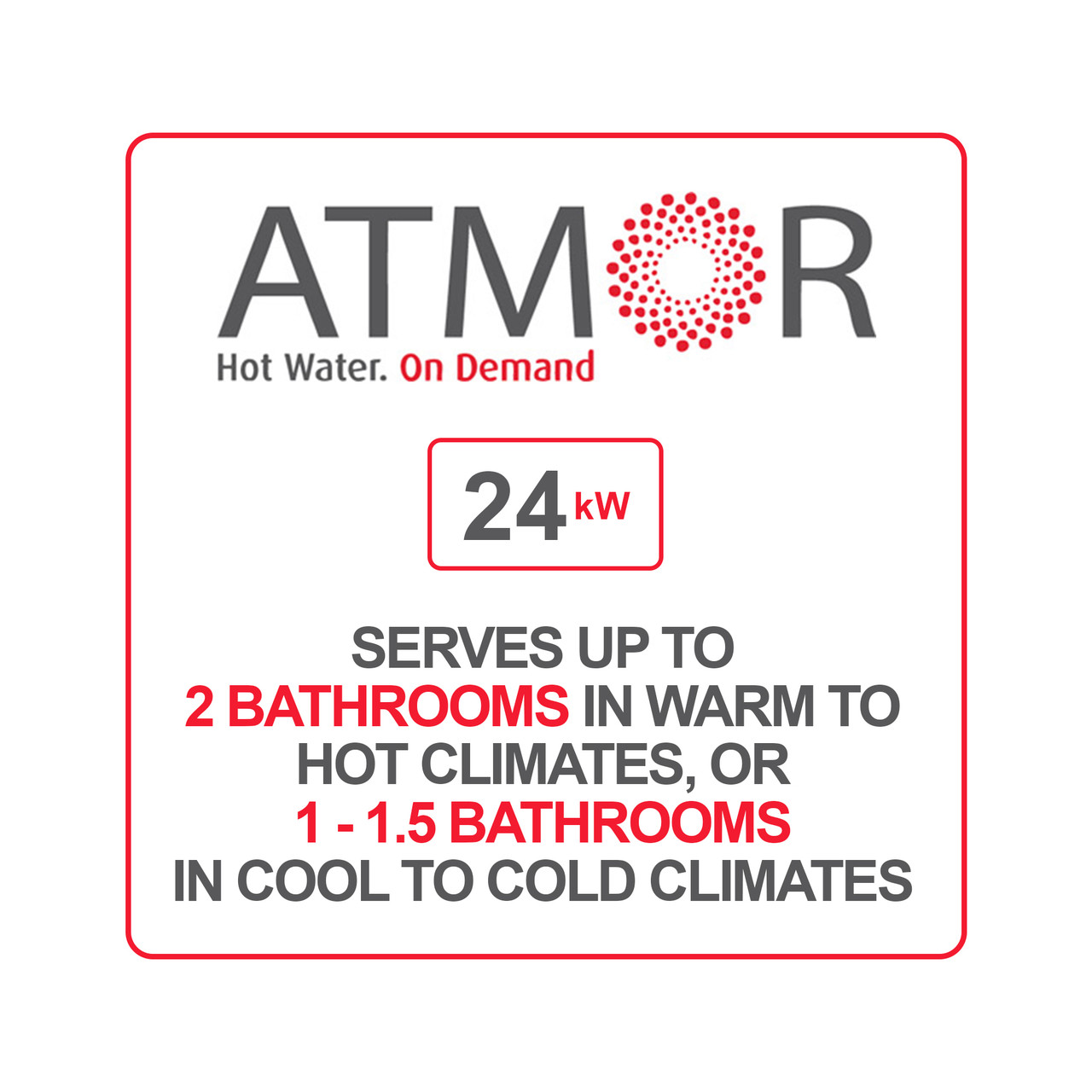 Atmor 24kW 4.65 GPM Electric Tankless Water Heater