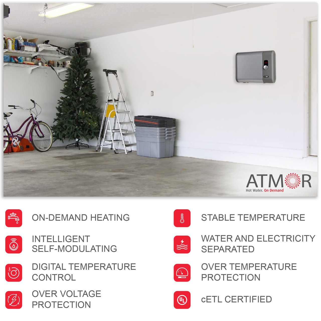 Atmor 24kW 4.65 GPM Electric Tankless Water Heater