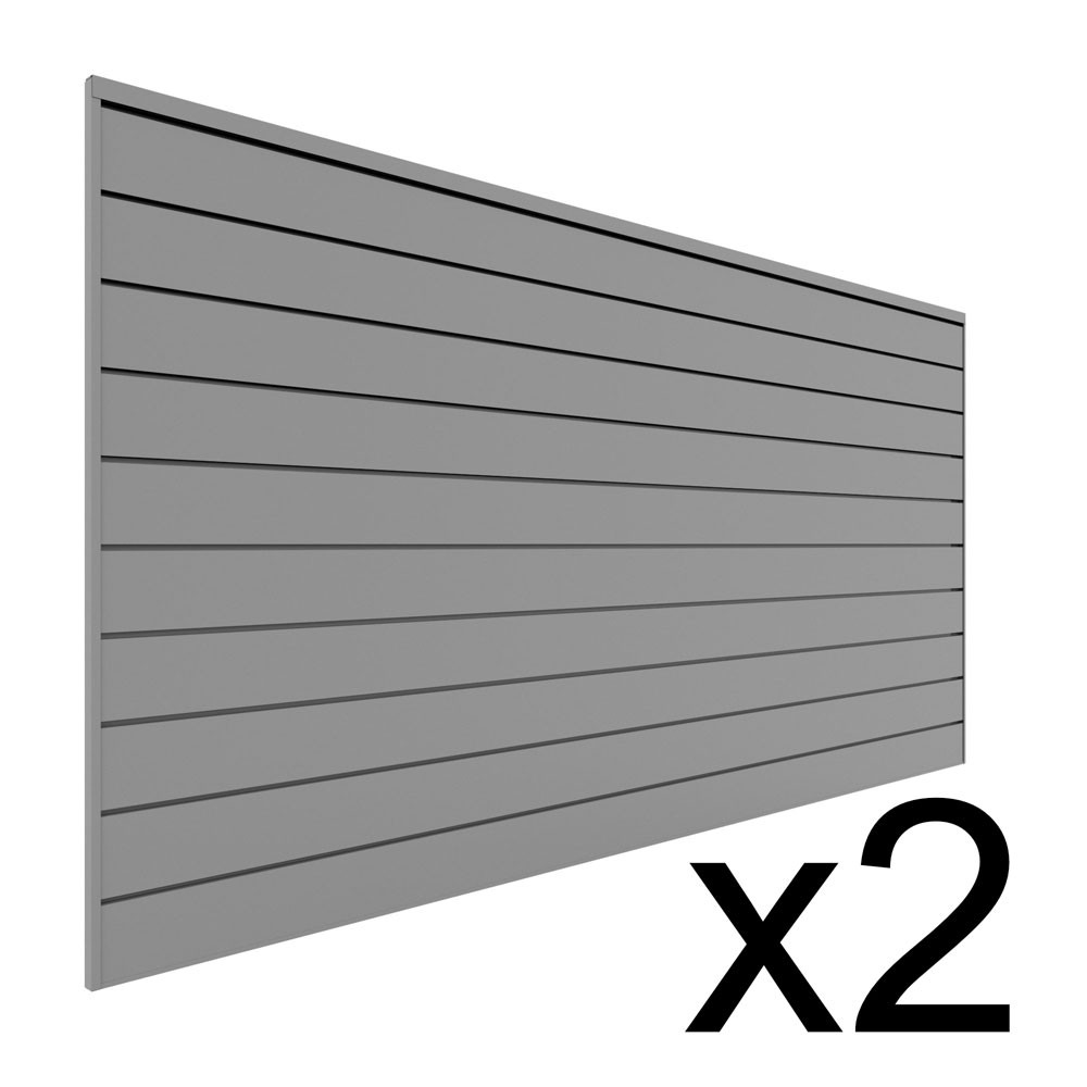 Proslat Garage Storage PVC Slatwall 2 pack 64 sq ft - Light Gray