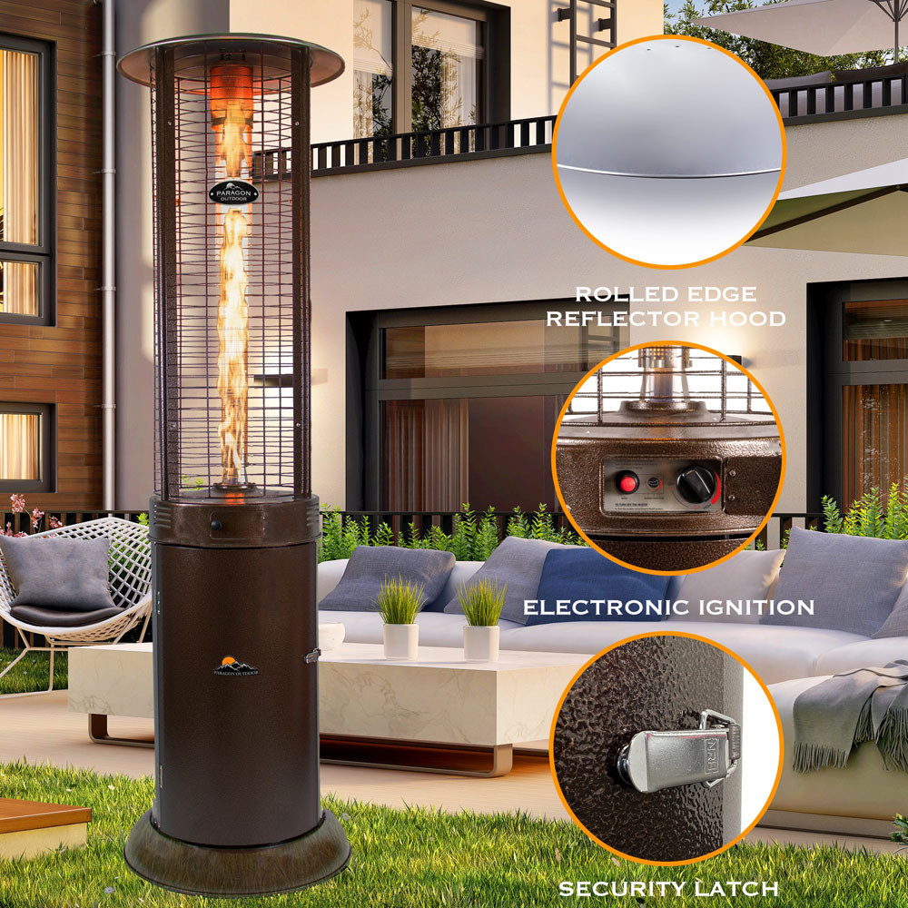 Paragon Outdoor Helios Round Flame Tower Heater with Remote Control, 82 ...