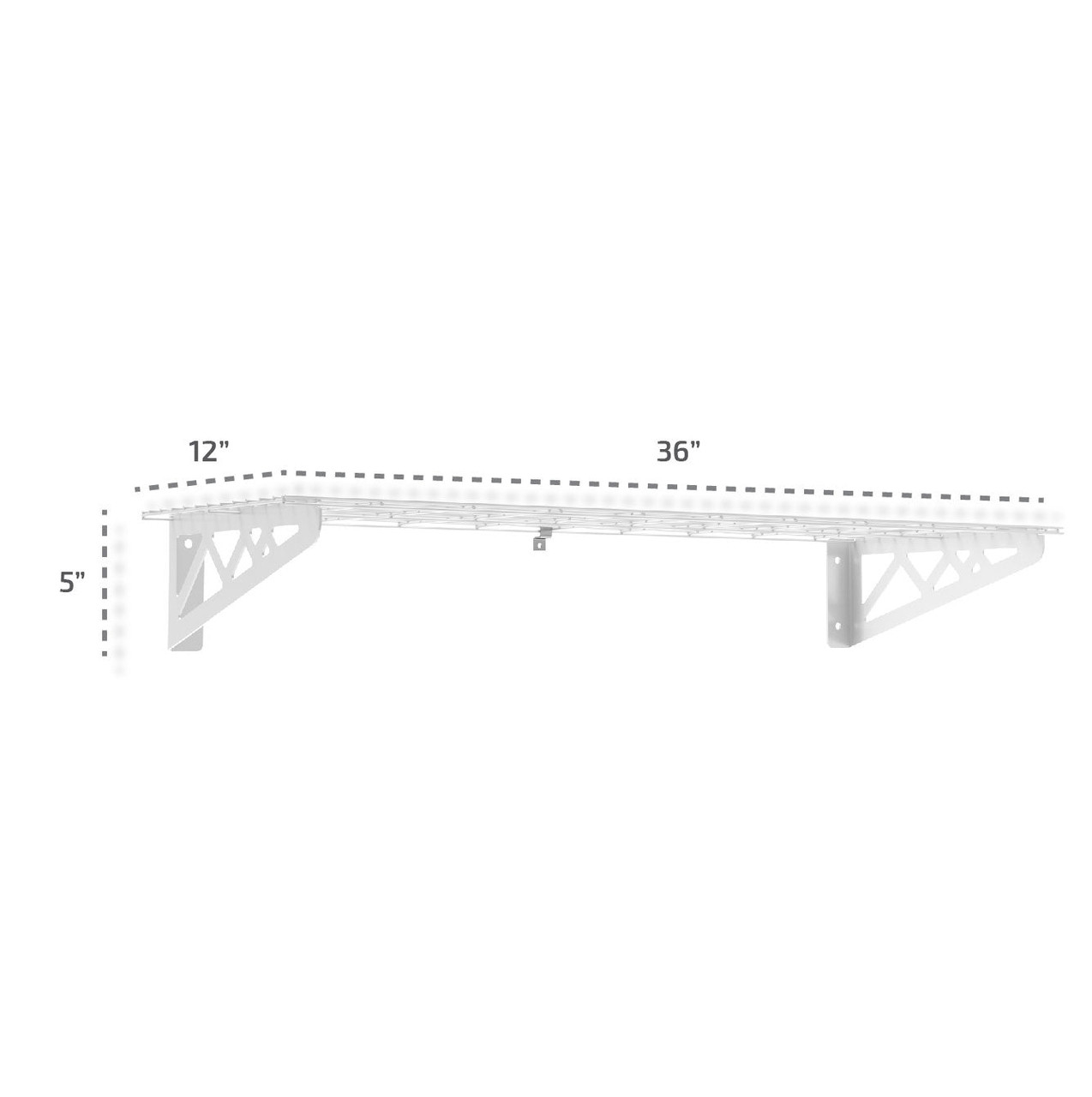 SafeRacks 18" x 48" Wall Shelf - White