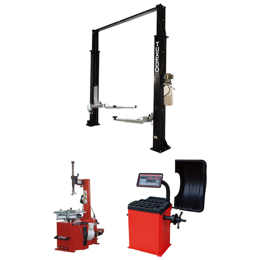 Tuxedo TP9KAC-TUX 9,000 lb 2 Post Lift, TC-530 Tire Changer, WB-953 ...
