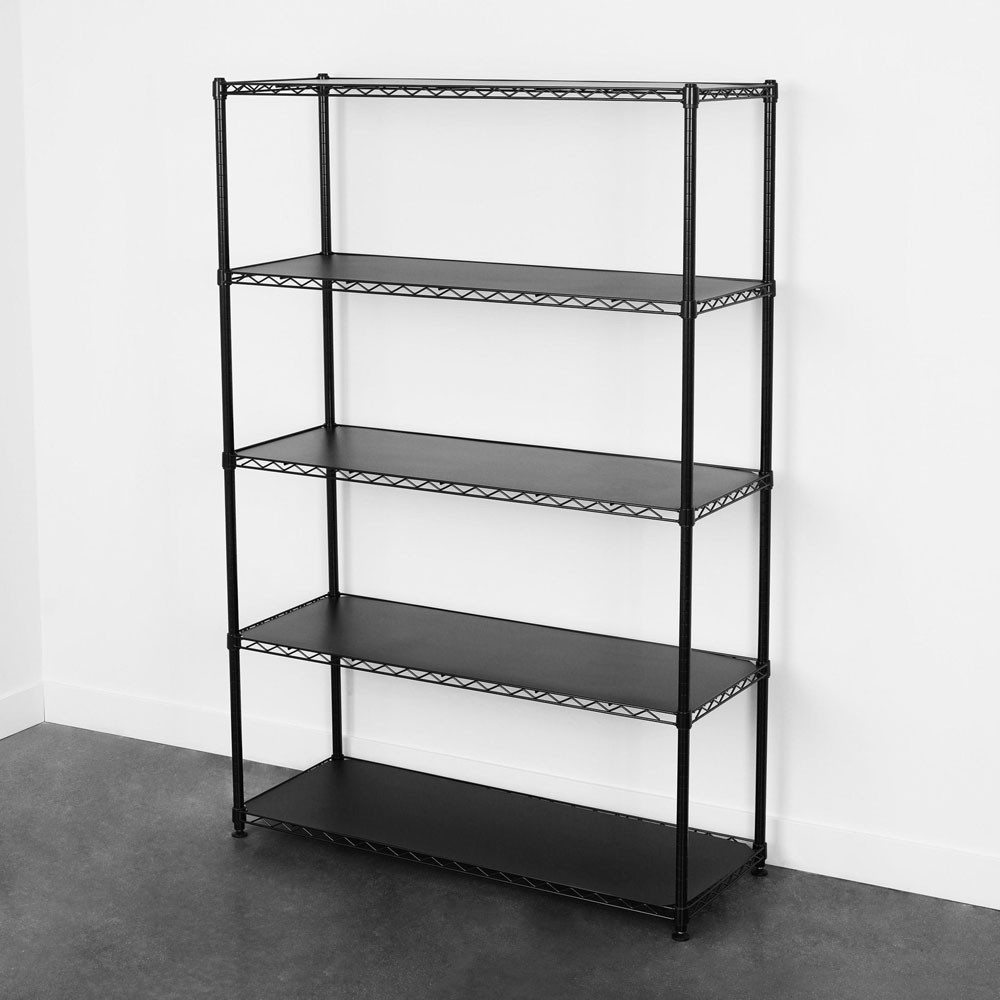 SafeRacks 18" x 48" x 72" 5-Tier Wire Rack - Black