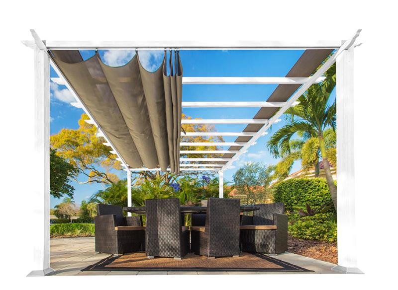 Paragon Outdoor Florence 11x16 White Aluminum Pergola/Sand Color ...
