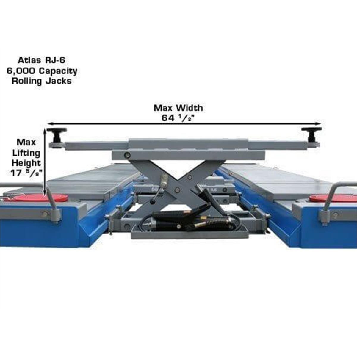 Atlas 12AWFSL Alignment Scissor Lift and RJ-6 Rolling Jacks Combo