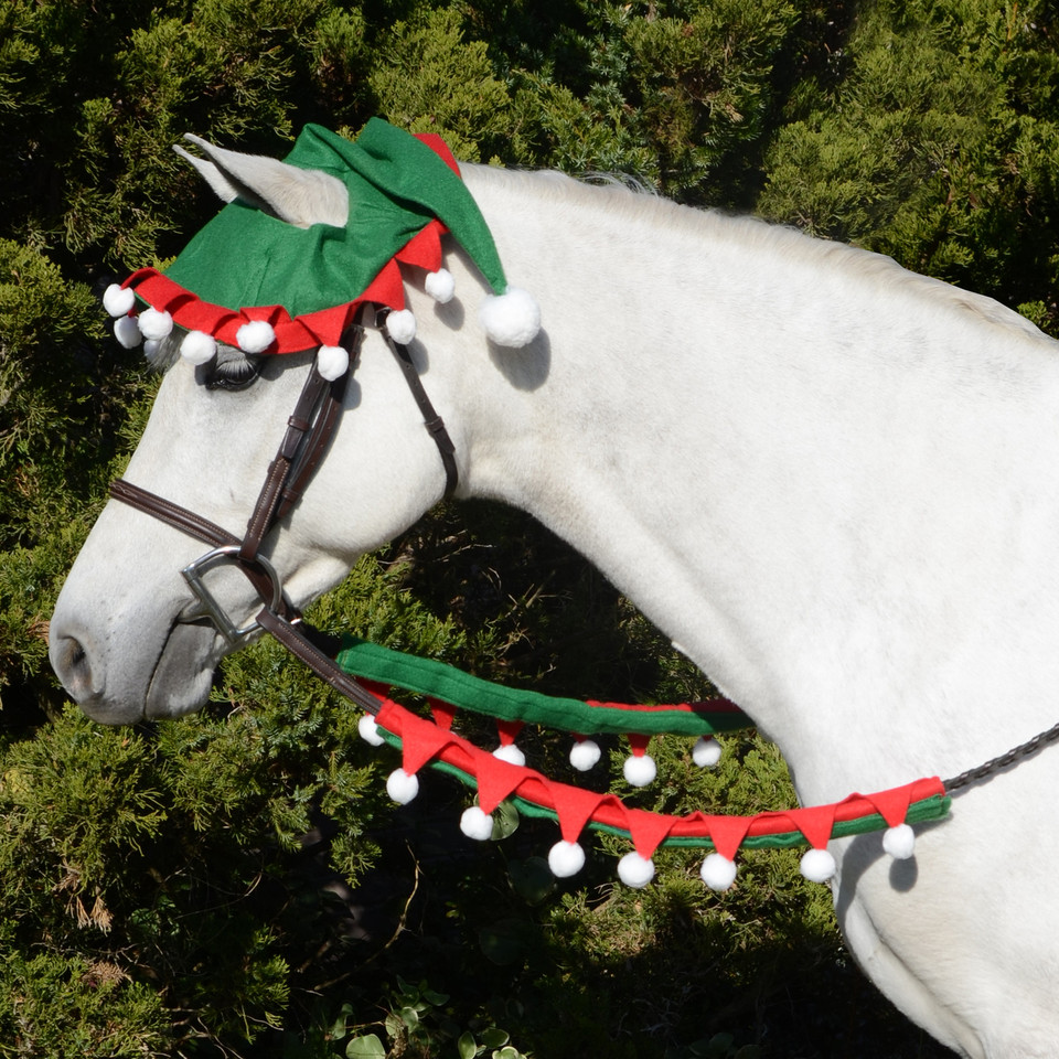 Holiday Horse Wear, Elf Halter Covers
