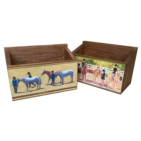 Wooden Box with Wallpaper Border