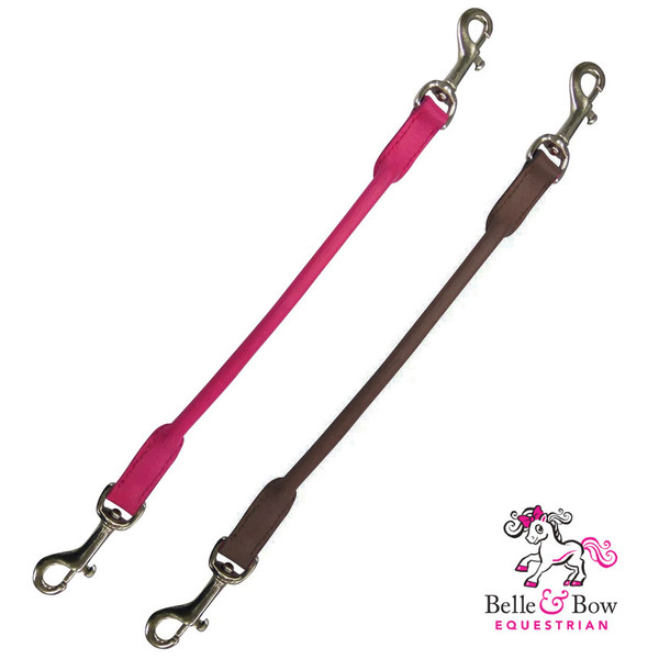 Belle & Bow Leather Grab Strap, Dark Brown or Pink