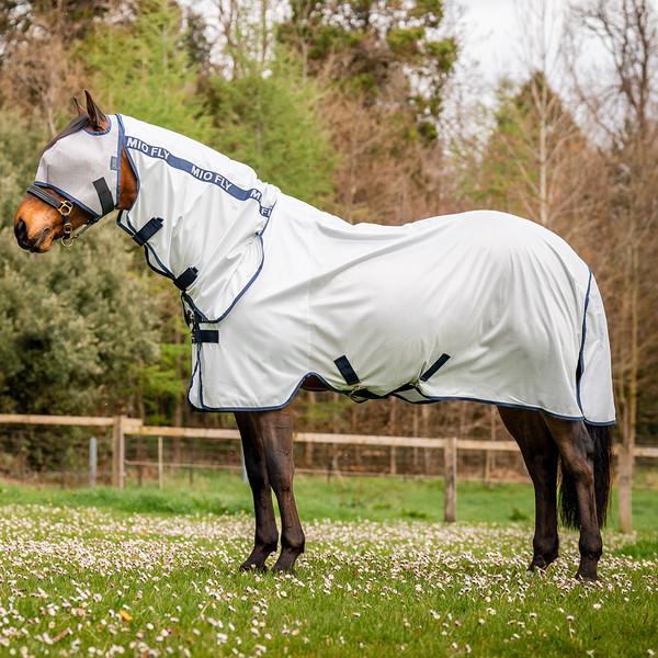 Horseware Mio Pony Fly Sheet, Lunar Rock/Navy, 45'' - 69''