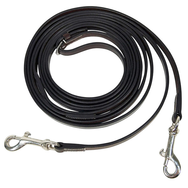Huntley Equestrian Sedgwick Leather Pony Draw Reins With Snaps, 84"
