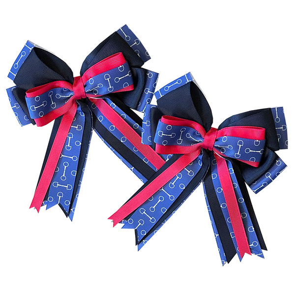 Kathryn Lily Show Bows, Blue Bits, Navy/Blue/Dark Rose