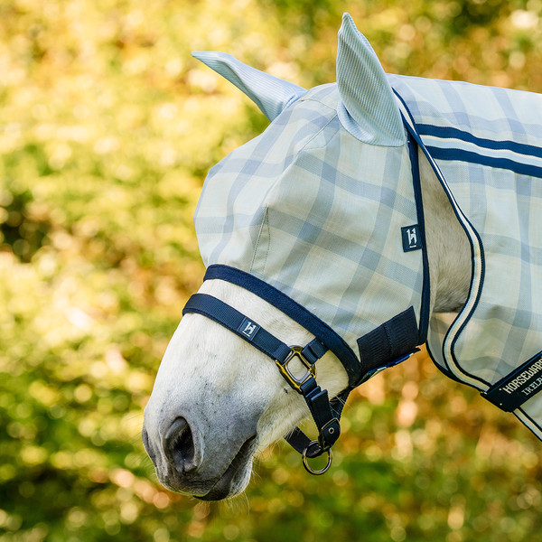 Horseware Newmarket Fly Mask With Ears, Witney Navy , Small Pony , Pony ...
