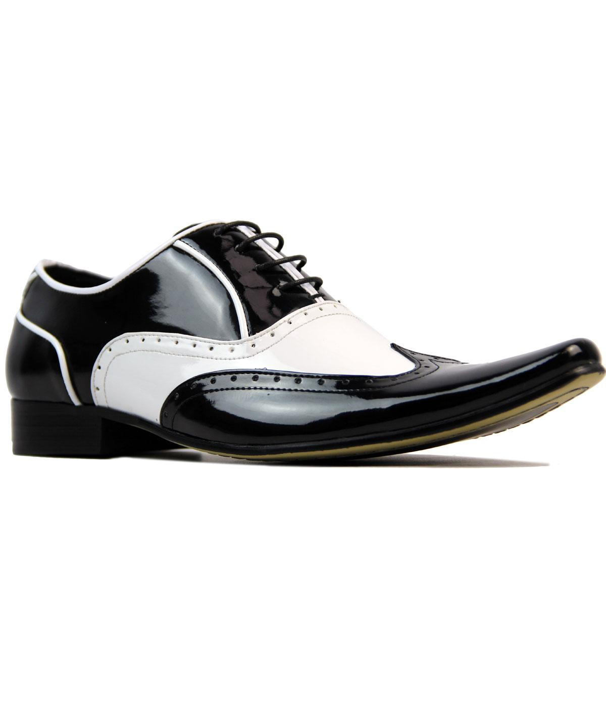 Aijaz MADCAP Retro Mod Patent Spatz Brogue Shoes