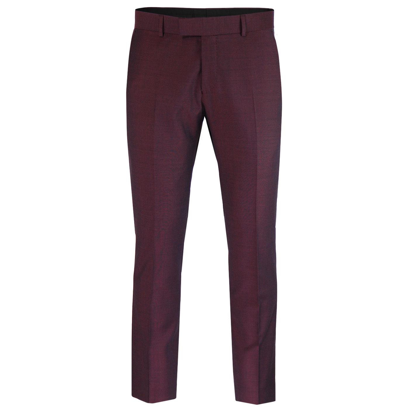 MADCAP ENGLAND Mod Mohair Tonic Trousers BURGUNDY