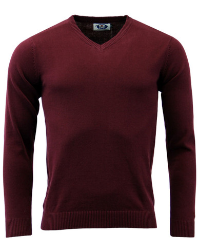 Redford MADCAP ENGLAND Retro 60s Mod V-Neck Jumper