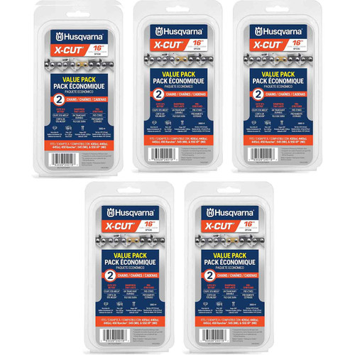HUSQVARNA Chains - X -CUT (2pk) ,16"BAR, 66 DRIVE LINKS, .050"GAUGE ...