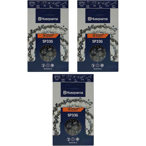 HUSQVARNA Chains - X -CUT SP33G ,18"BAR, 72 DRIVE LINKS, .050"GAUGE ...