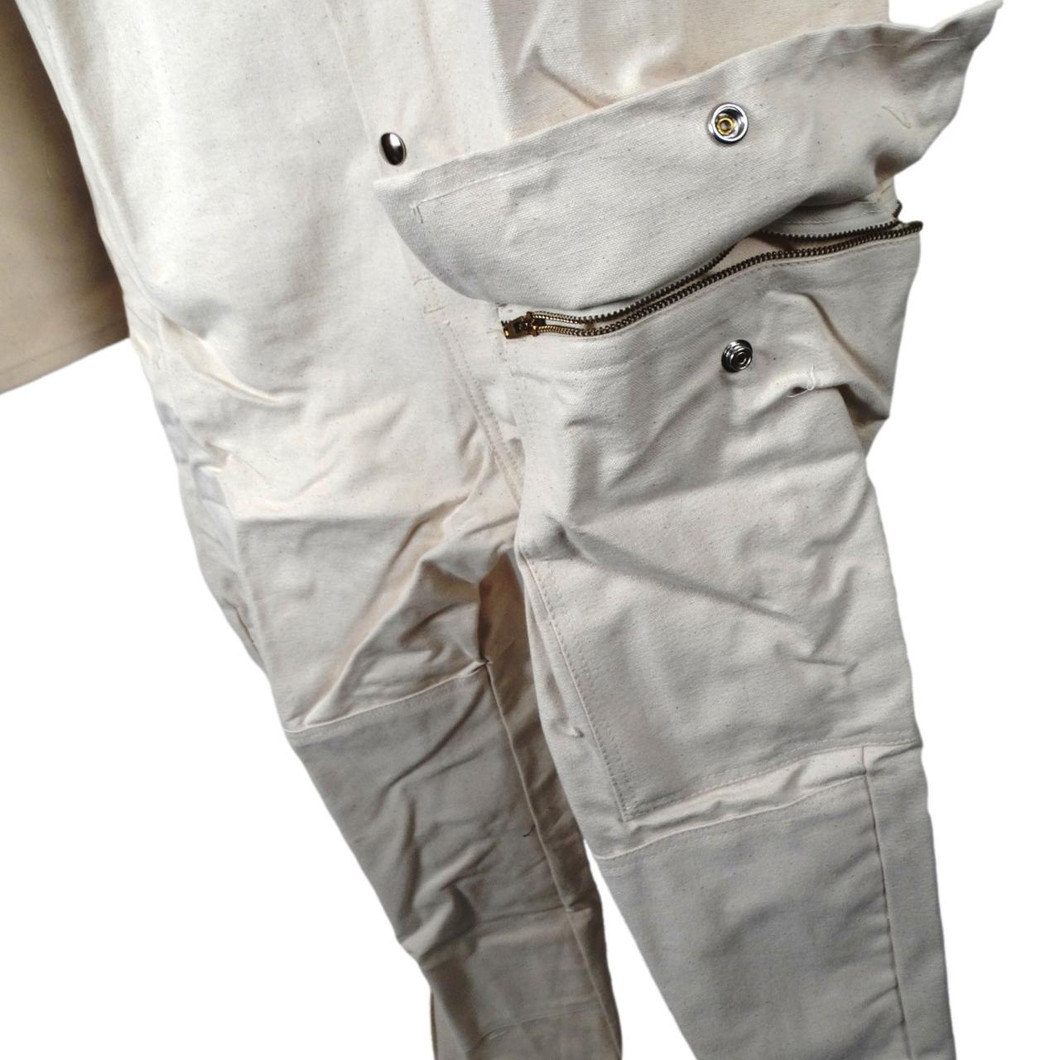 White Cotton Hooded Coveralls