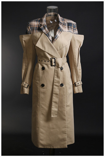 Double Breasted Off Shoulder Trench Coat - PSfashiontrend