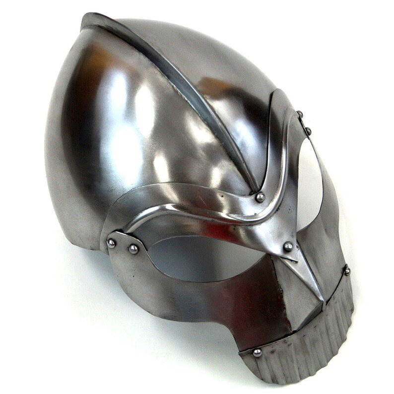 Armor Skull Helmet with Wooden Stand
