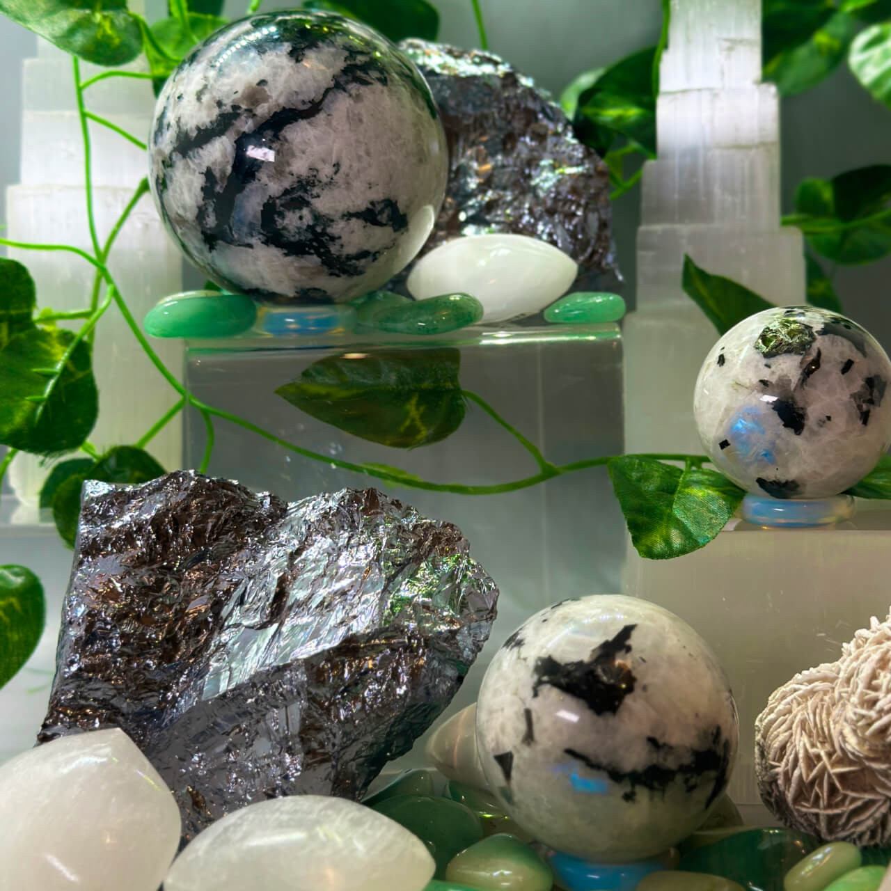 Rainbow Moonstone Gem Sphere