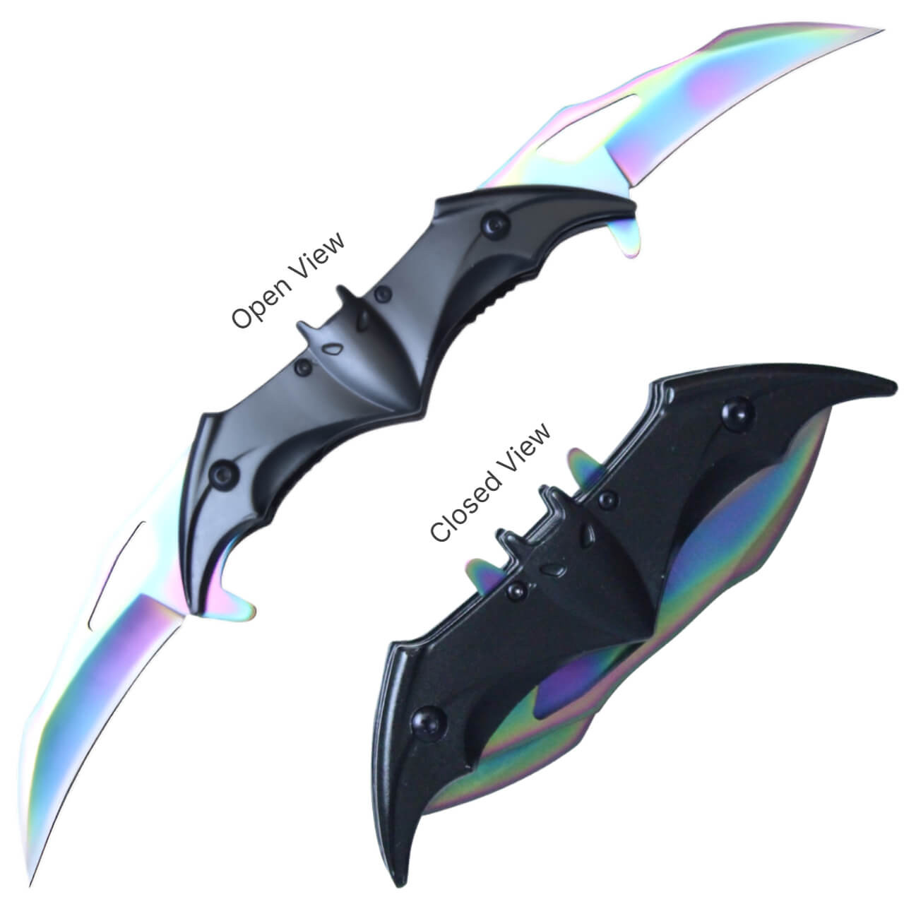 Rainbow Batman Batarang Folding Knife