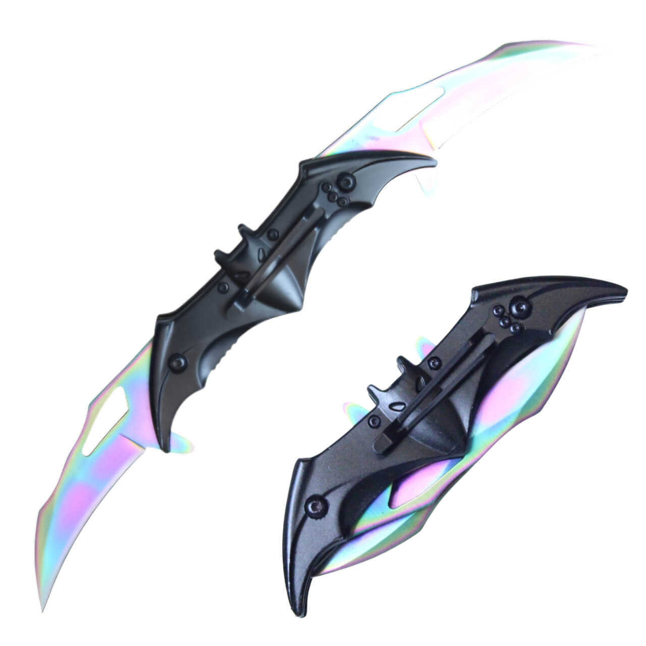 Rainbow Batman Batarang Folding Knife