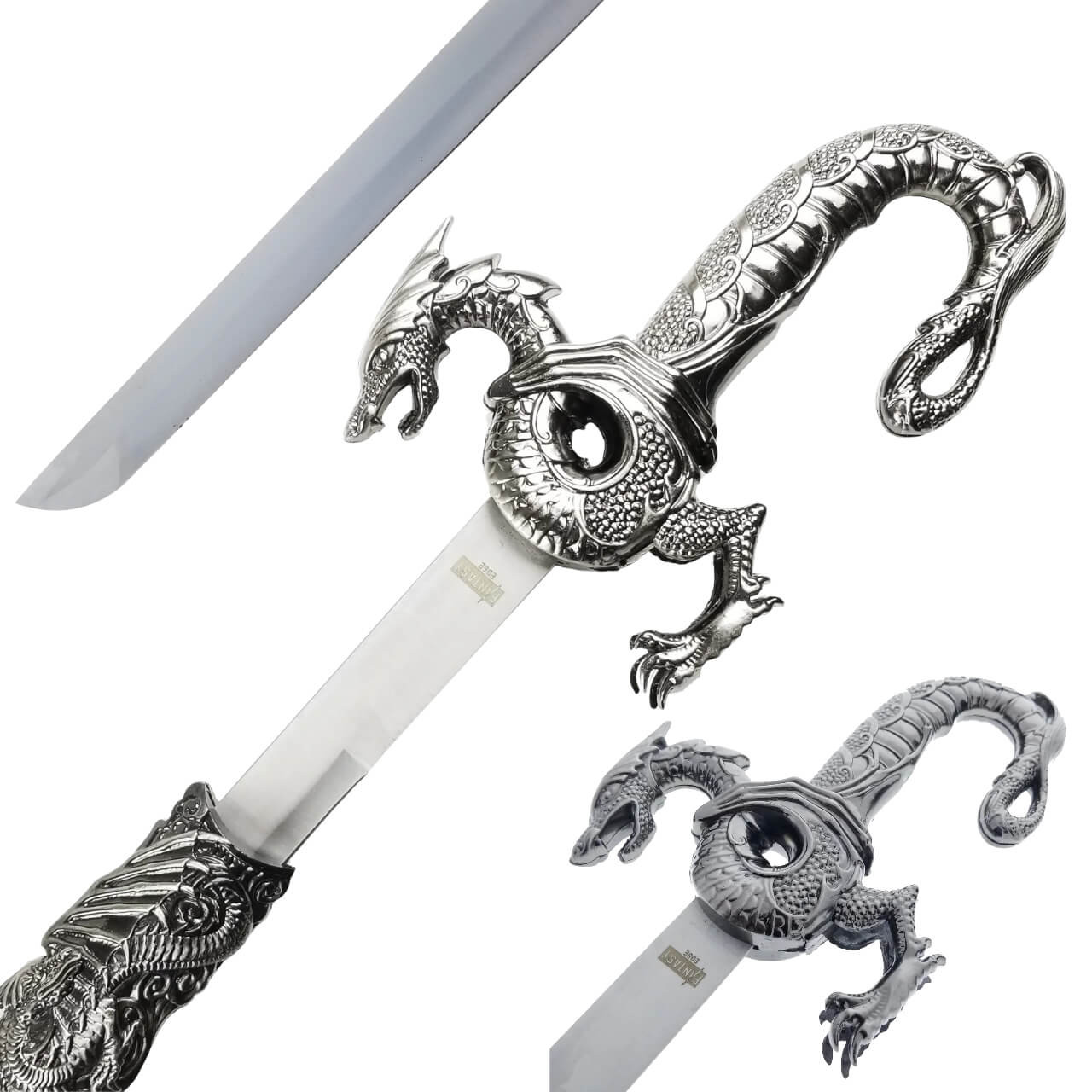 Self-Standing Metal Dragon Sword