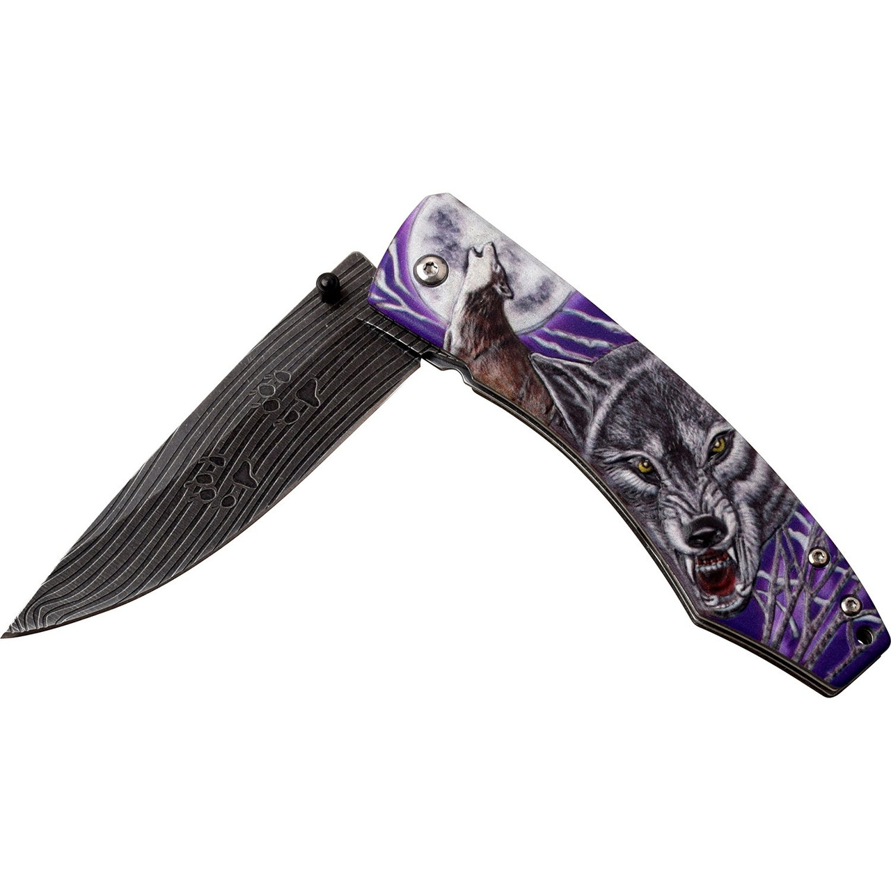 Purple Wolf Pocket Knife - Ice Imports