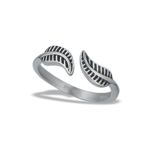 Stainless Steel Feather Ring