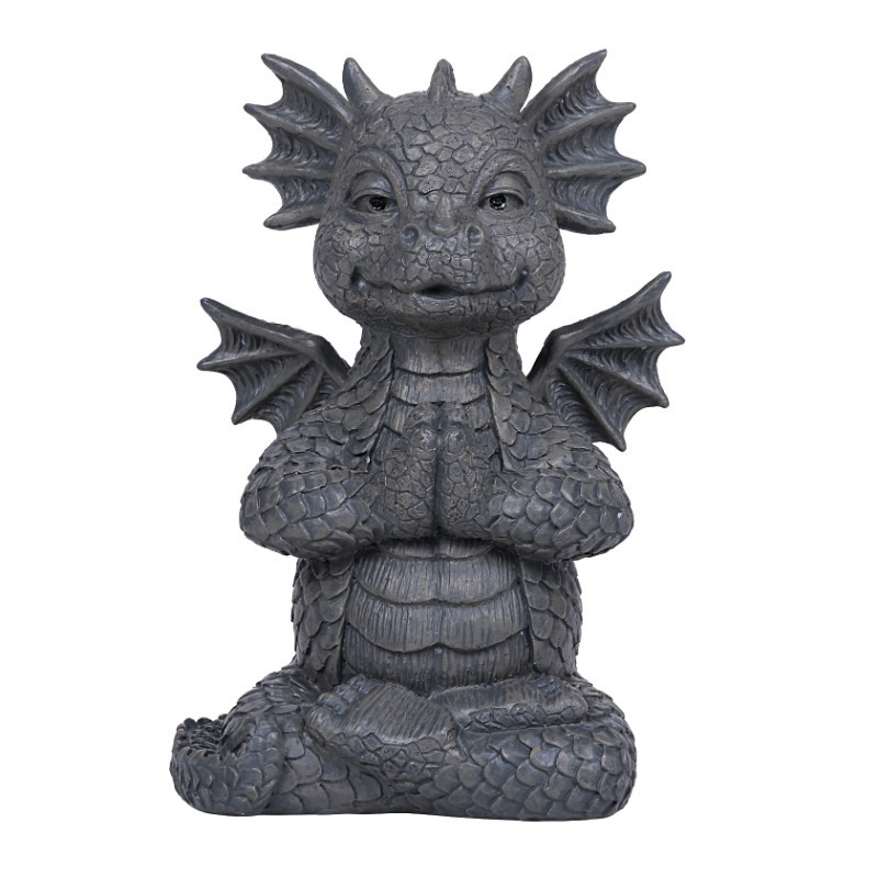 Small Sitting Yoga Garden Dragon - Ice Imports