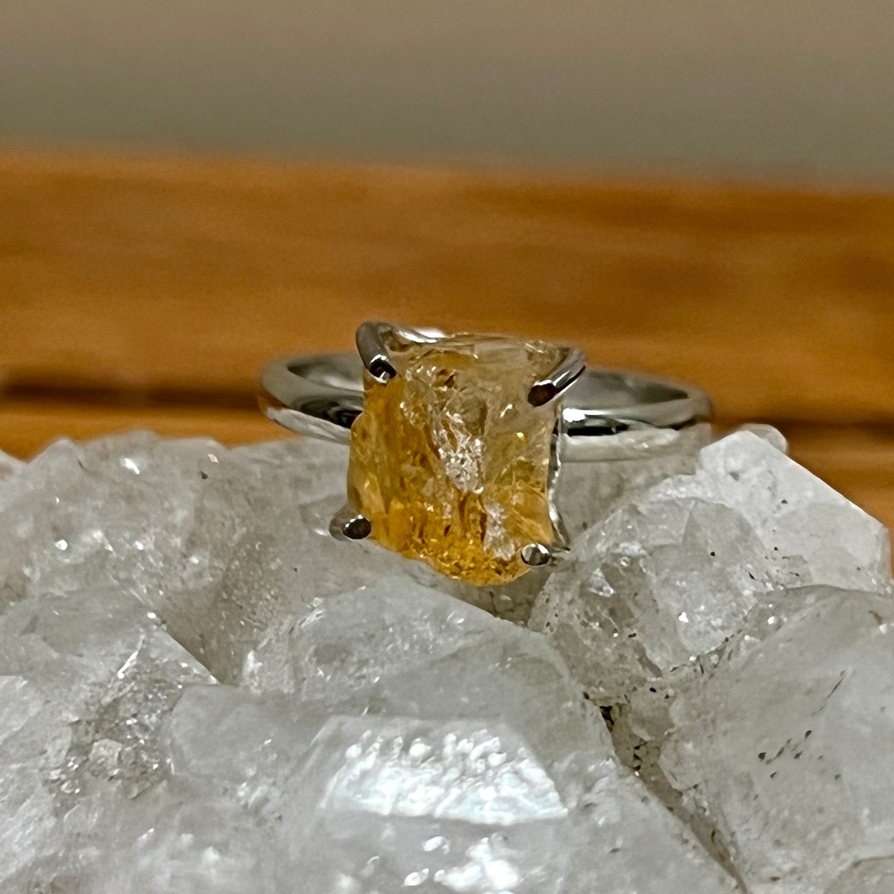 Rough Citrine Ring