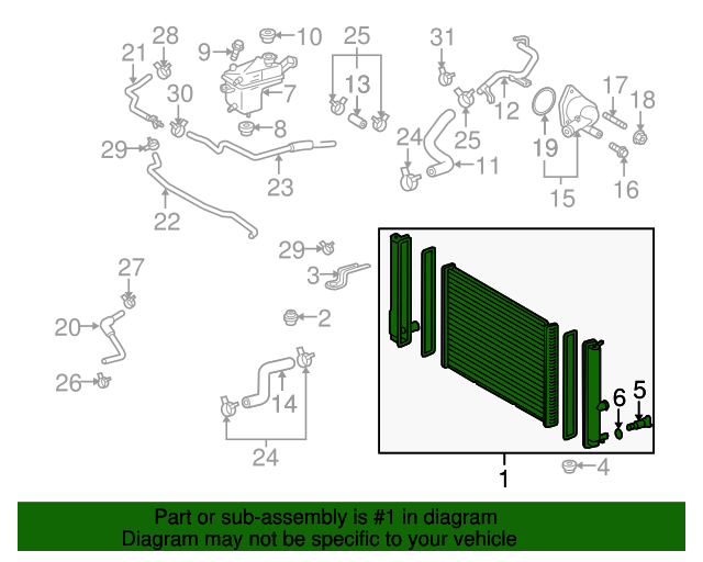 Radiator Assembly - Toyota Prius 2010-2015