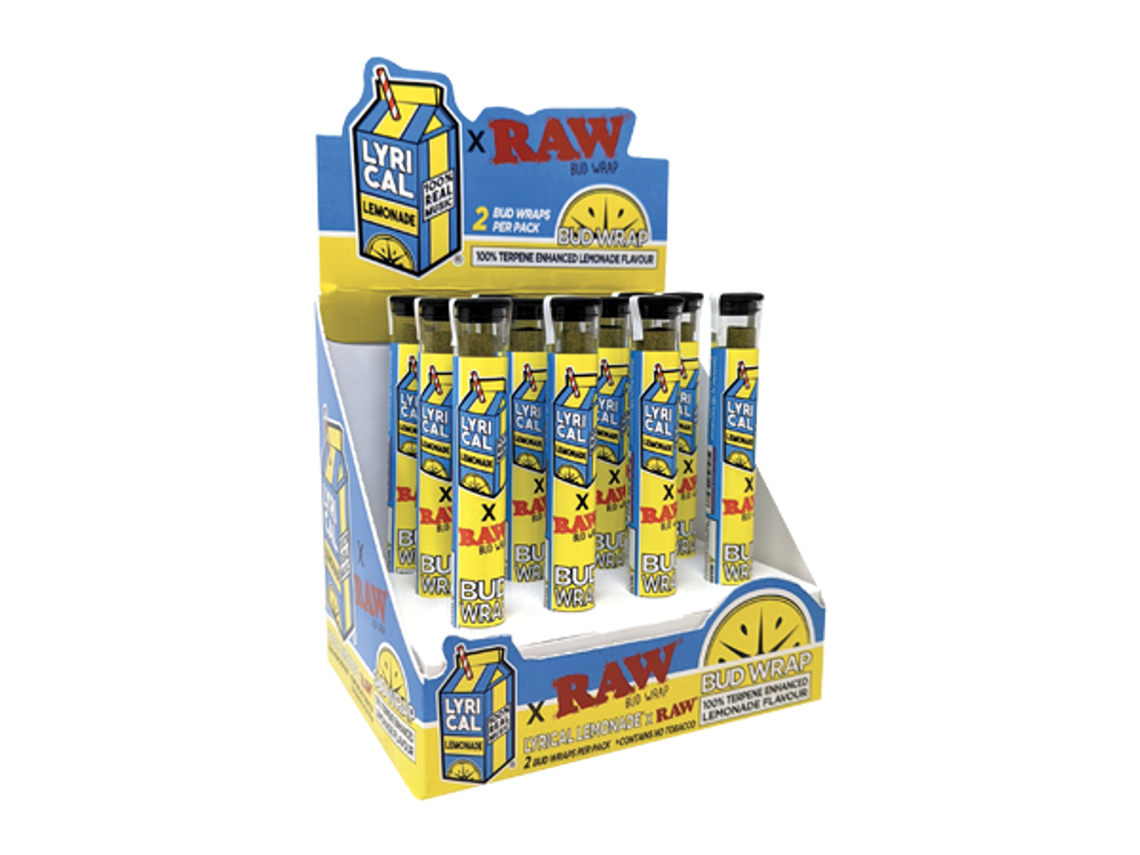 Raw X Lyrical Lemonade Bud Wraps Terp Enhanced Lemonade Flavored Cones 12pk