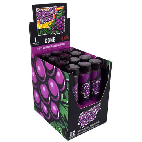 Raw Terpene Enhanced Cones - Grape Tree - King Size - 12ct (Singles)