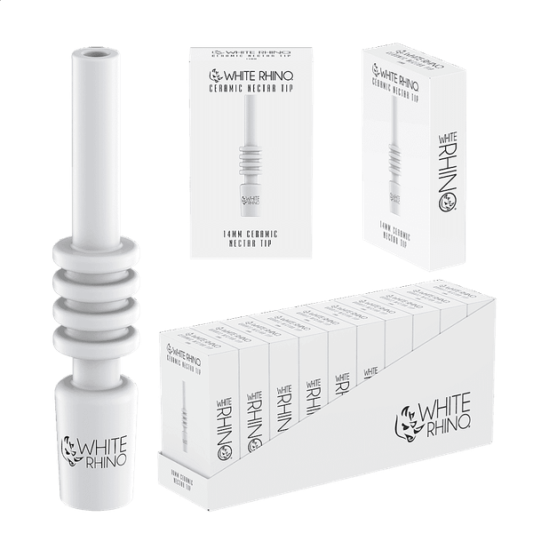 White Rhino 14mm Ceramic Nectar Replacement Tip 10ct Display - The ...