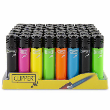 Clipper Lighters 48ct Display - Jet Flame Shiny Solids