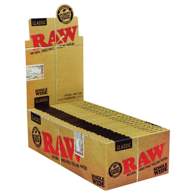 Raw Classic Single Wide Rolling Papers - Single Window - 50pk