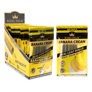 King Palm Mini Rolls 5ct - 15 Packs Per Display - Banana Cream