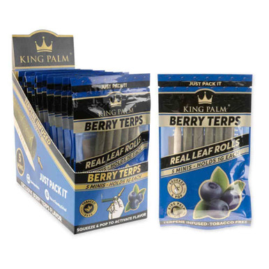 King Palm Mini Rolls 5ct - 15 Packs Per Display - Berry Terps