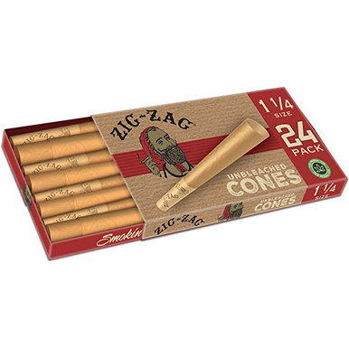Zig Zag Unbleached Cones 1 1/4 - 12pk 24 Per Pack - The Cloud Supply