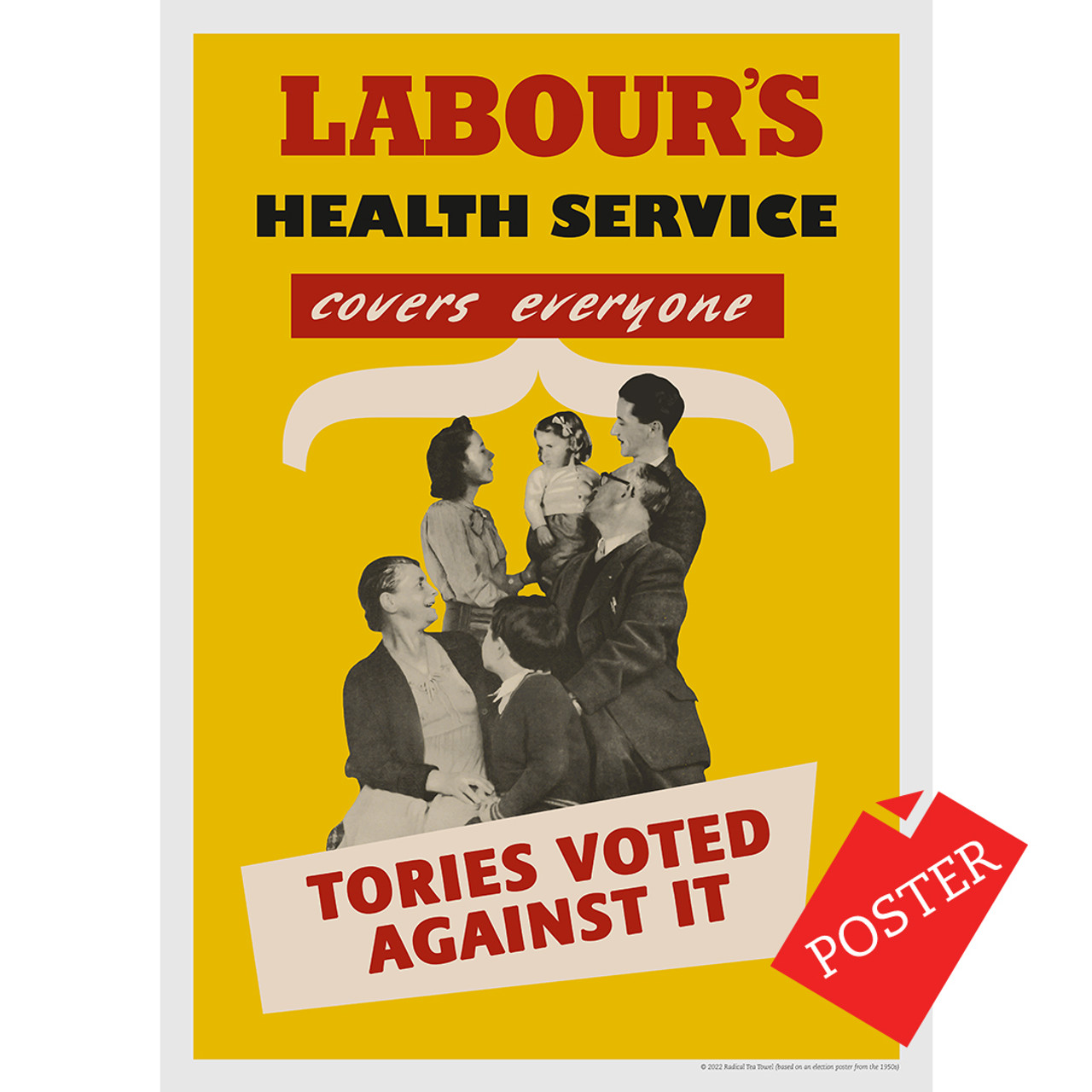 Labours Health Service Poster Radical Tea Towel