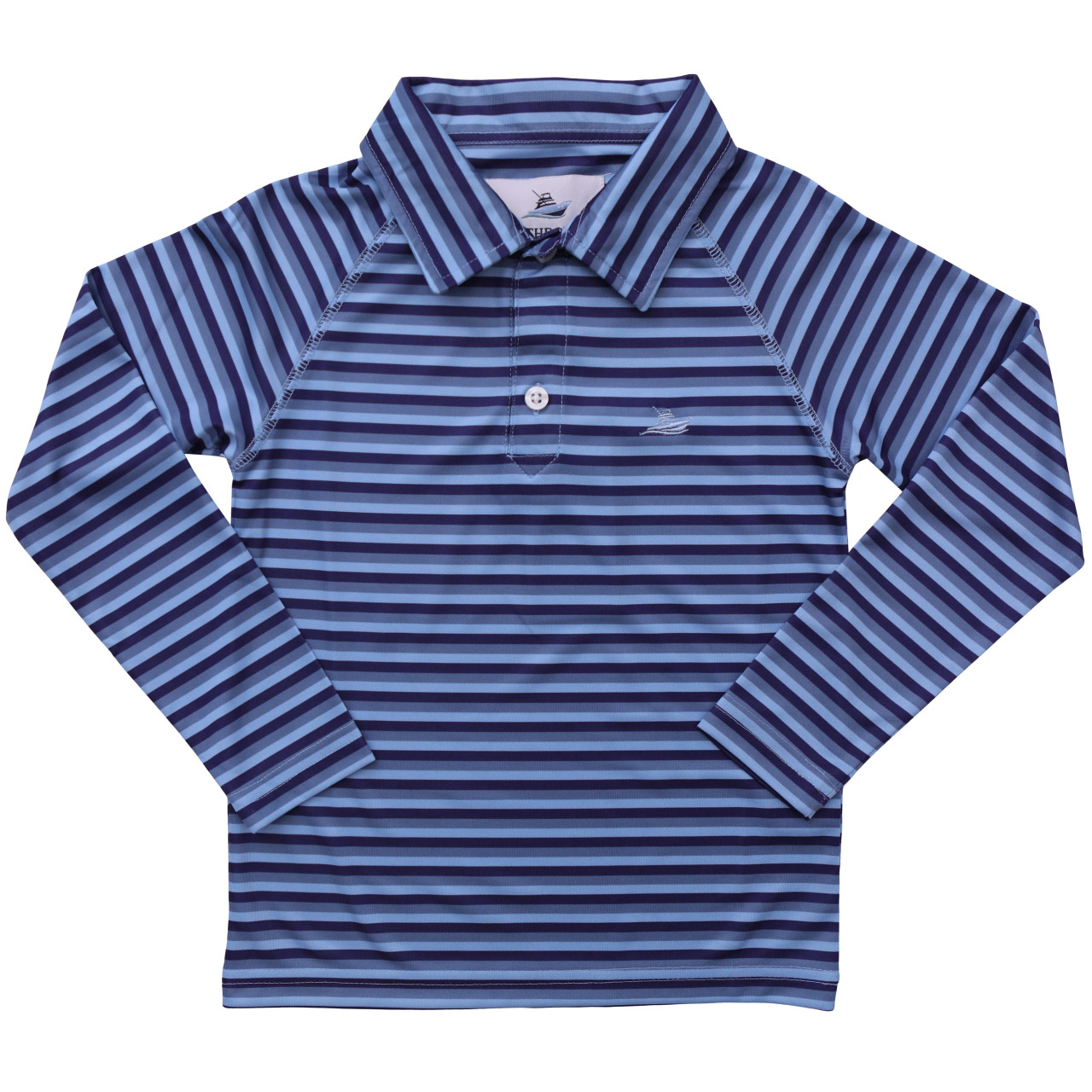 Collard LS Polo Performance Blue Combo. - klassy kids