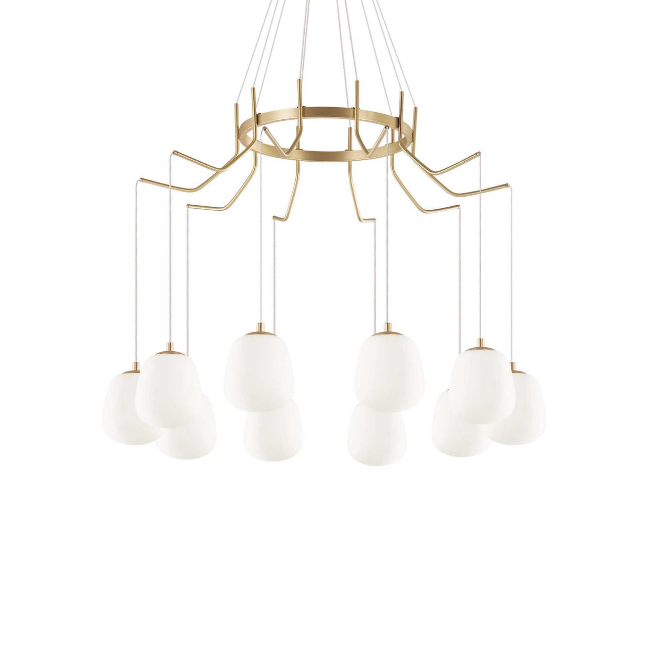 Perlage SP10 10 Light Satin Brass with White Opal Diffuser Linear Bar ...