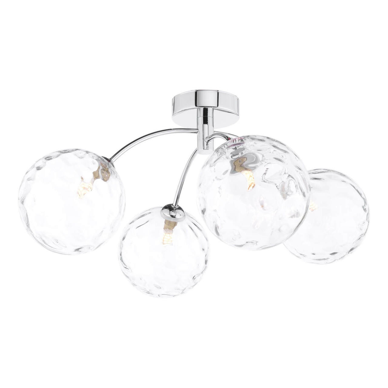 Nodi PL5 5 Light Chrome with White Semi-Flush Ceiling Light