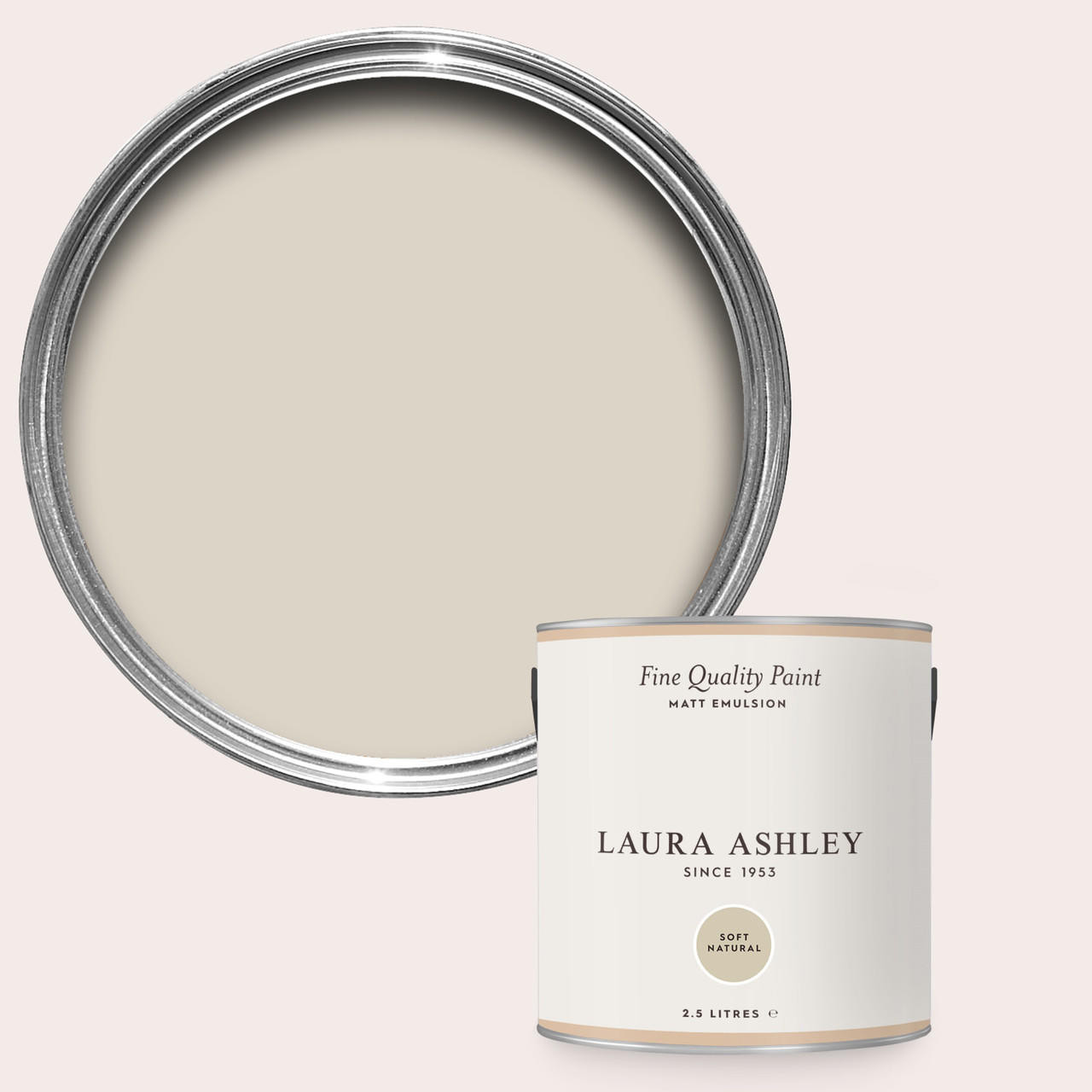 Laura Ashley Natural 2.5l Matt Emulsion Paint | The Online Lighting Store