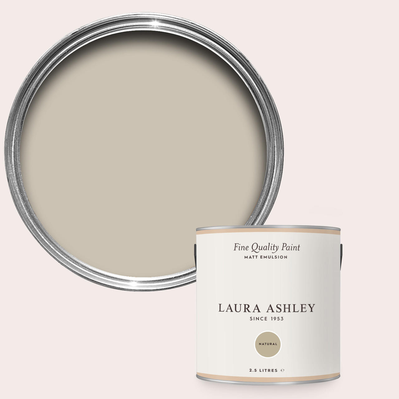 Laura Ashley Silver 2.5l Matt Emulsion Paint | The Online Lighting Store