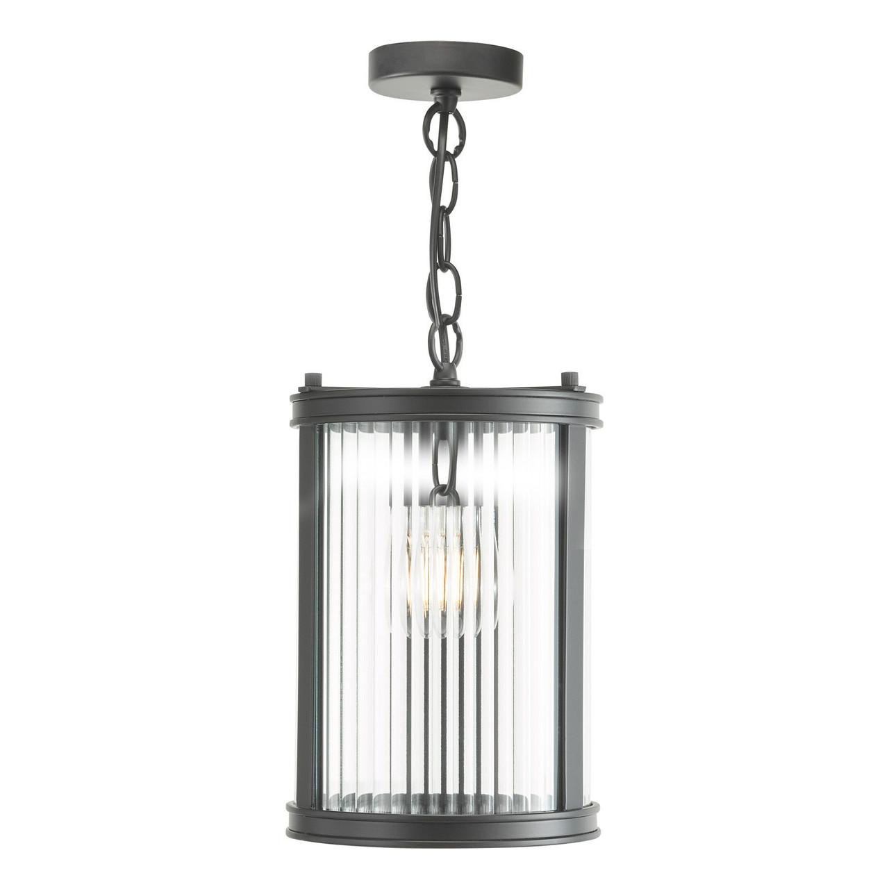 Bianka 3 Light Matt Black with Ribbed Glass Diffuser Pendant Light
